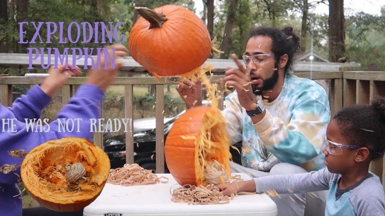 Exploding Pumpkin experiment | Rubber bands - YouTube