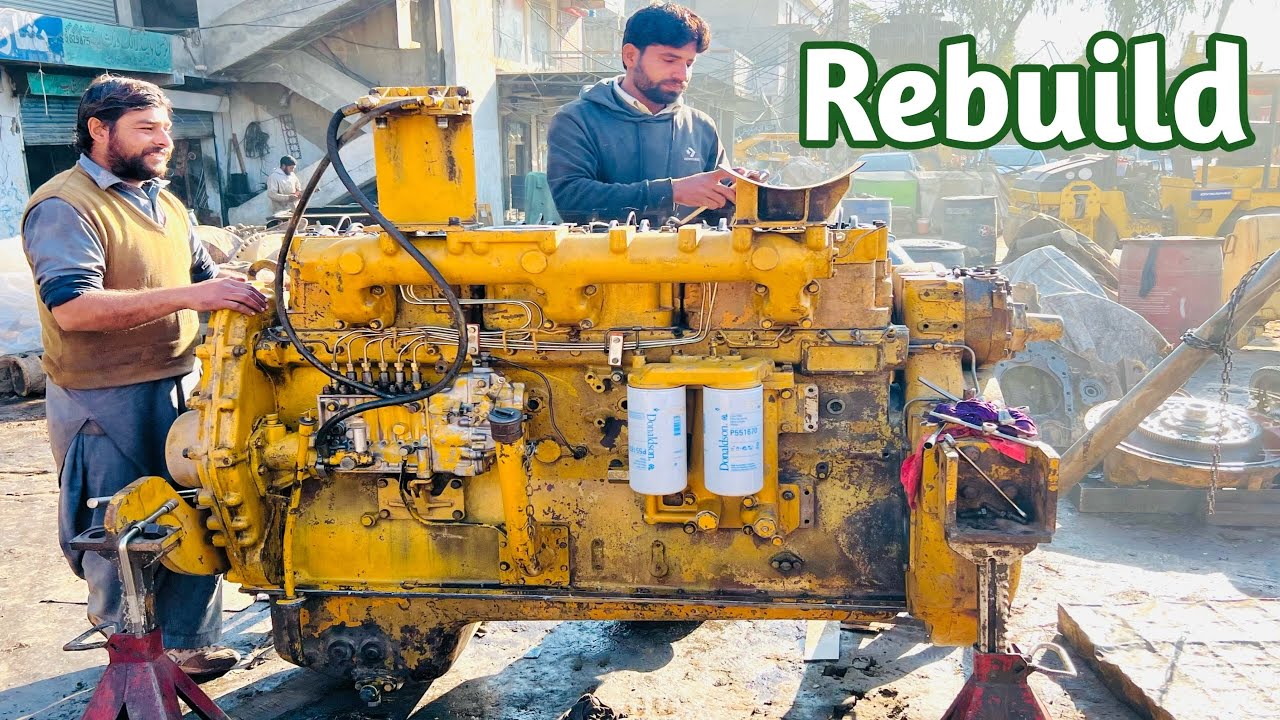 Restoration Of Komatsu D_155 6 Cylinder Engine in Local Market | Bulldozer Engine Rebuilding ...