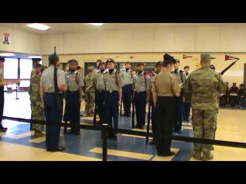 The Vanir Platoon Armed Drill Team Competes in Inspection at La Pine HS 3 Feb 2018