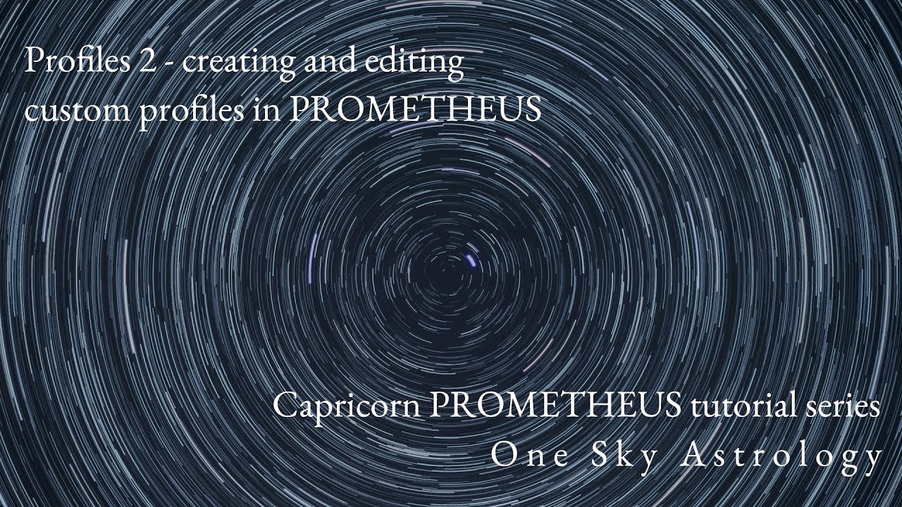 Capricorn PROMETHEUS tutorial - Profiles 2 - creating and editing ...
