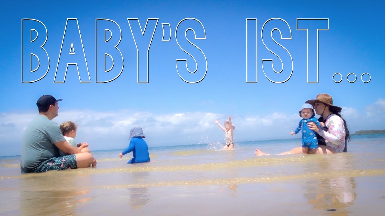 Baby's first beach experience at an Australian beach day | We're ...