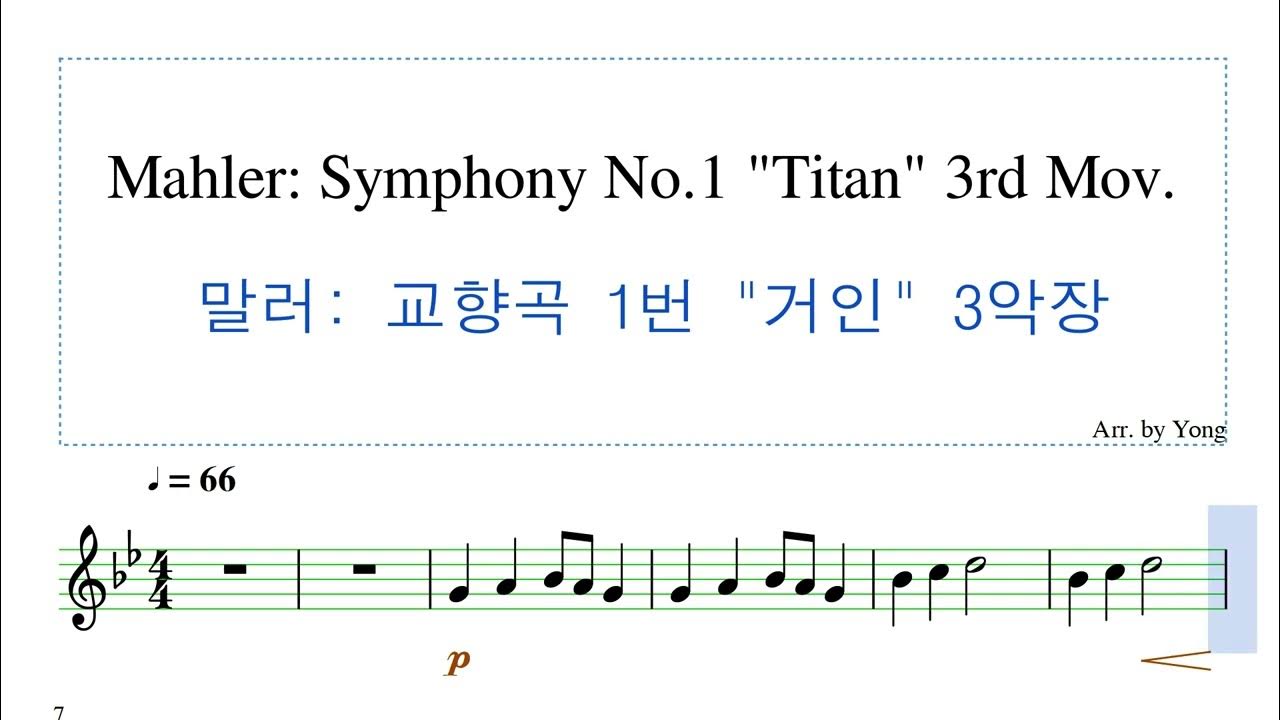 말러: 교향곡 1번 '거인' 3악장 플루트 편곡 Mahler: Symphony No.1 'Titan' 3rd Mov. for Flute - YouTube