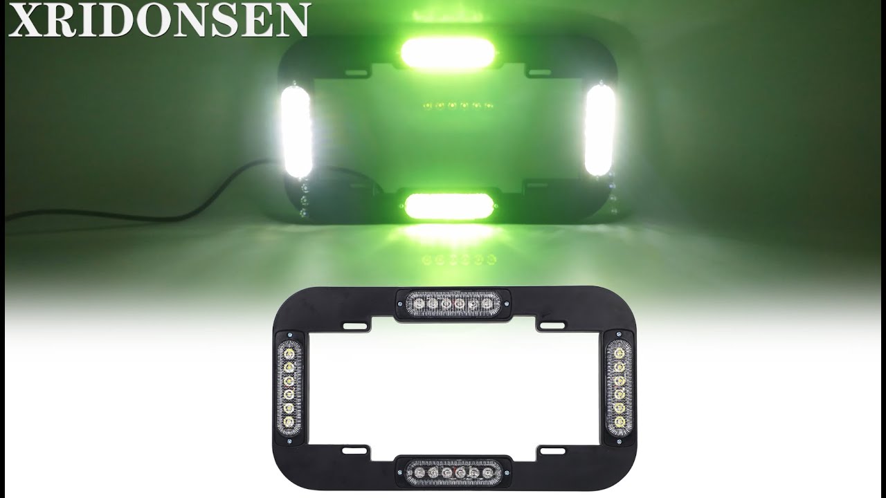 13.5" LED License Plate Light Emergency Warning Flash Traffic Adviser ...