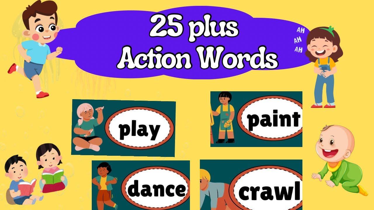 Daily use Action Words for kids below age 5 | Kids educational video ...