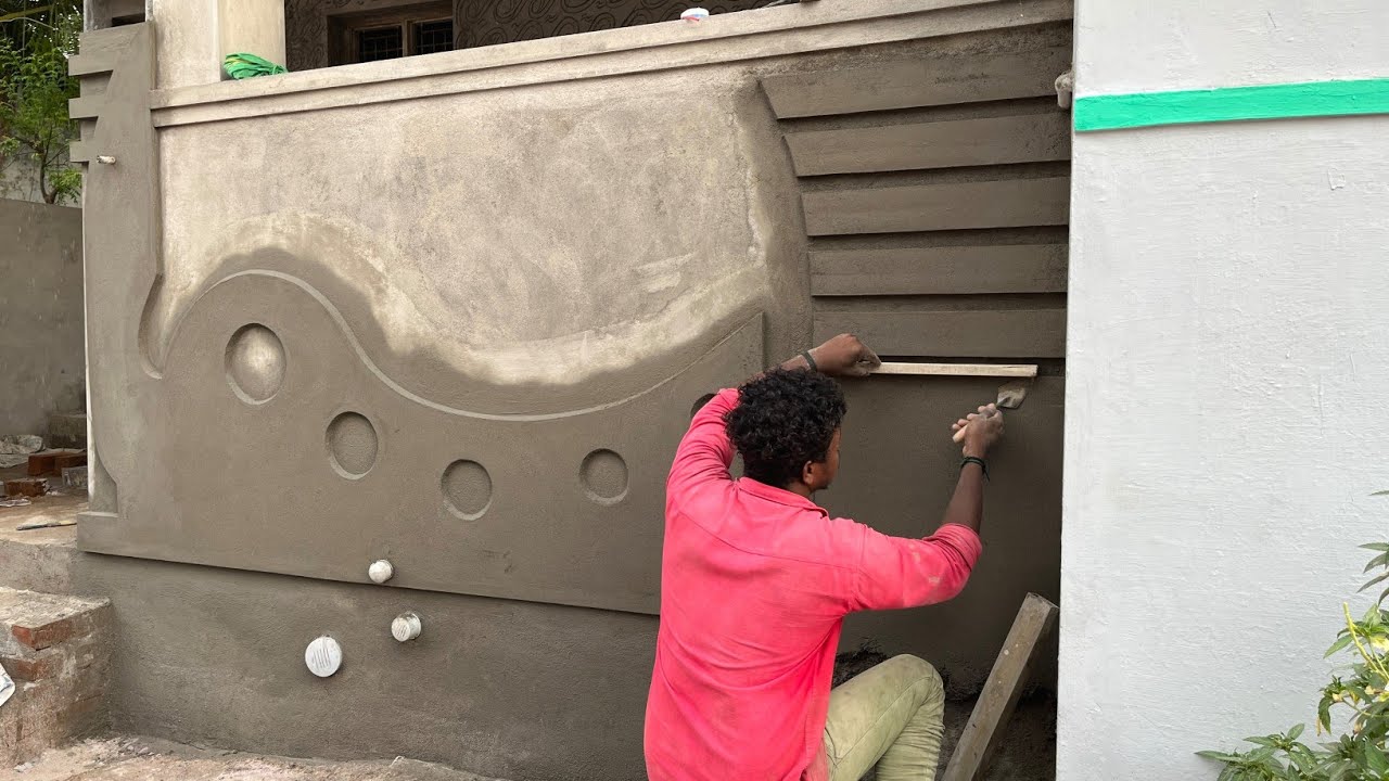Techniques of Plastering Wall Design_Front Wall Creative New Design ...