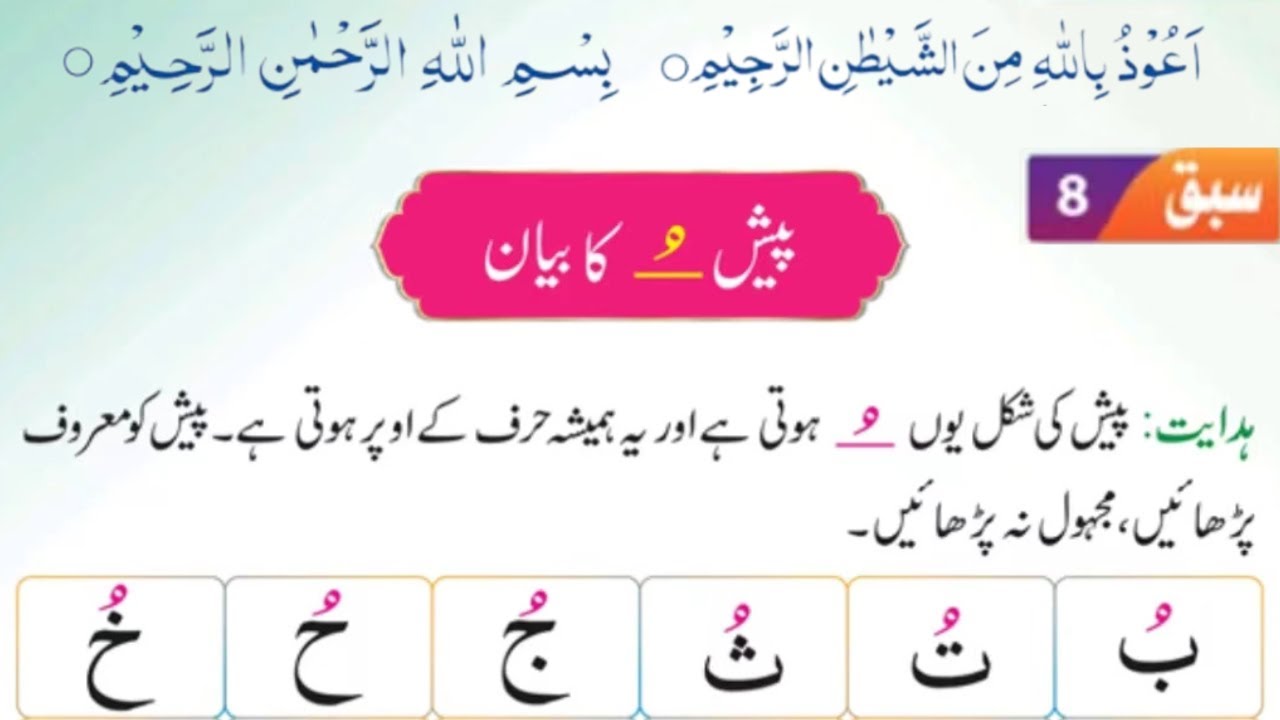 noorani qaida lesson 8 in urdu | qaida noorania tanween tajweed ...