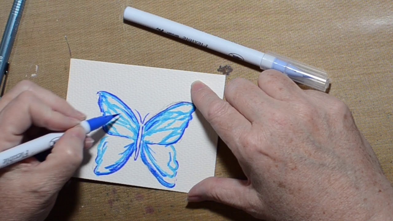 Brush Marker Butterfly #1 - YouTube