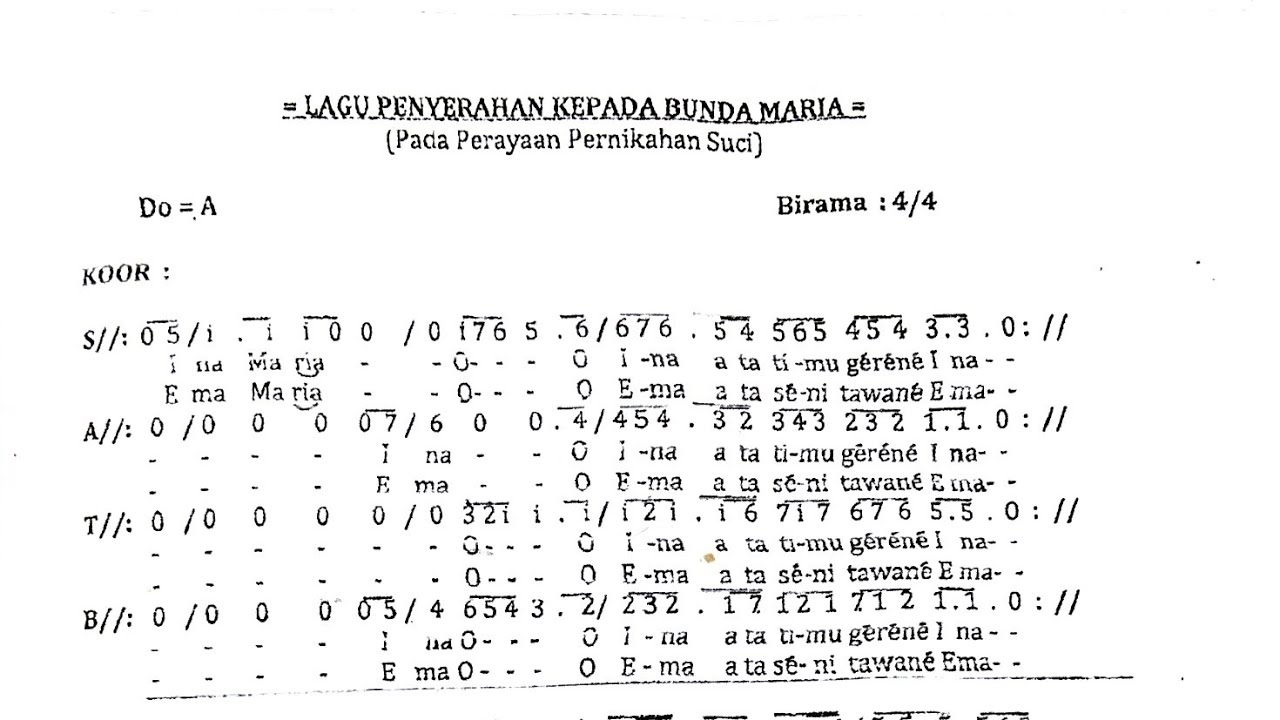 Lagu penyerahan kepada Bunda Maria bahasa Lamaholot ||Cipt : Petrus ...