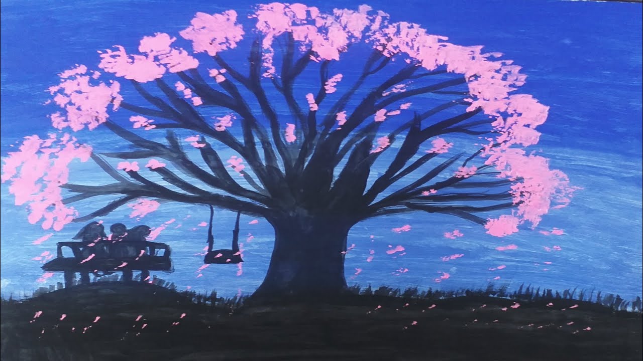 Easy Night view painting for beginners - YouTube