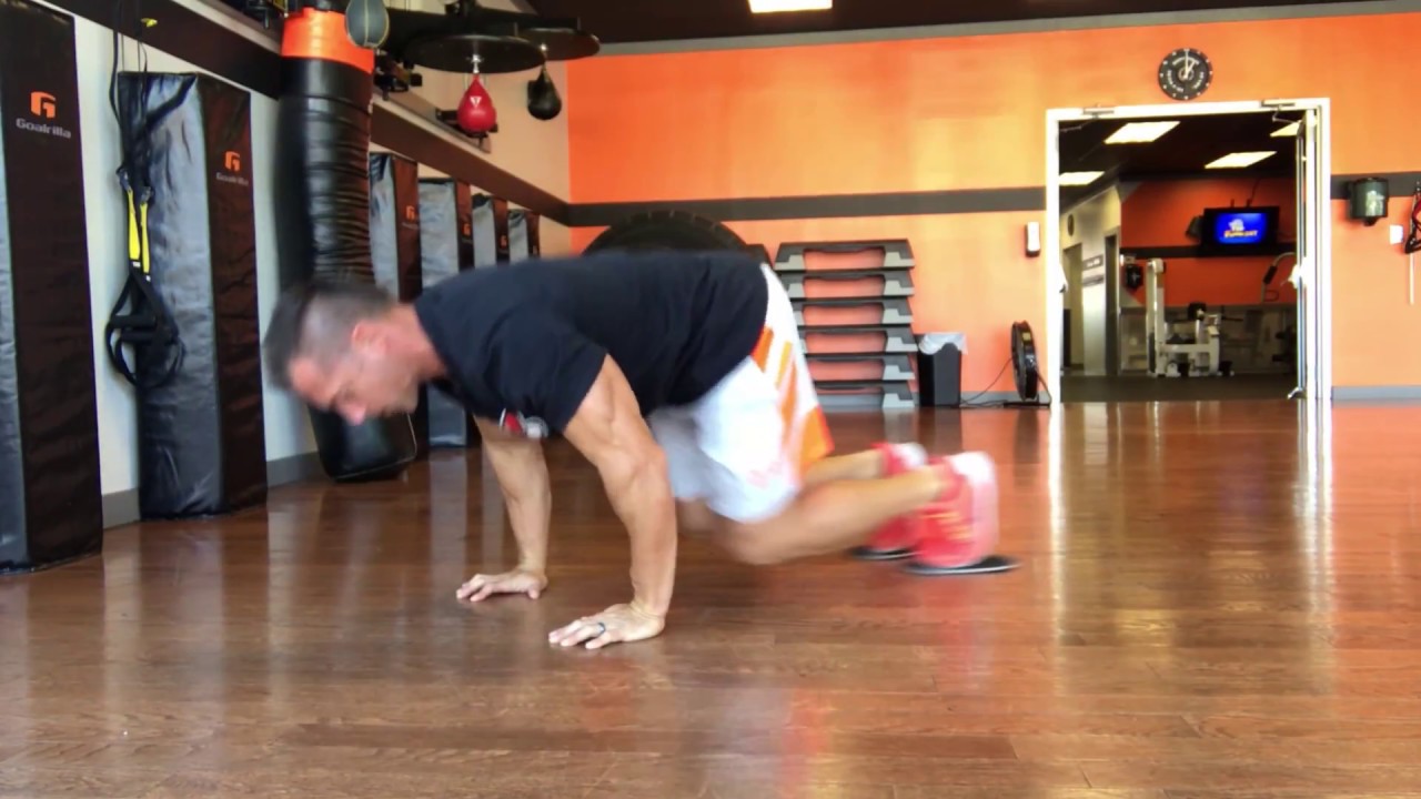 Push Up Slider Knee Tuck - YouTube