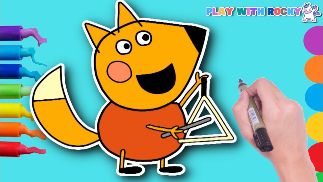 How to draw PEPPA PIG Freddy Fox step by step [EASY] - YouTube