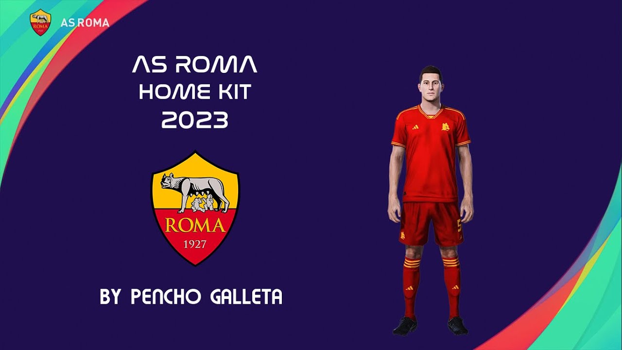AS ROMA HOME KIT 2023 / SERIE A/ PES 2021 / PS4 - YouTube