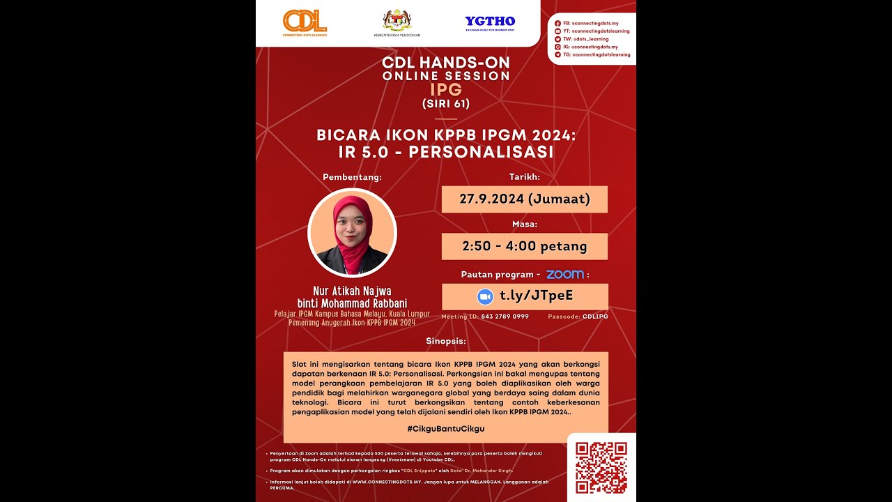 CDL Hands-On Online Session IPG (Siri 61) — Bicara Ikon KPPB IPGM 2024 ...