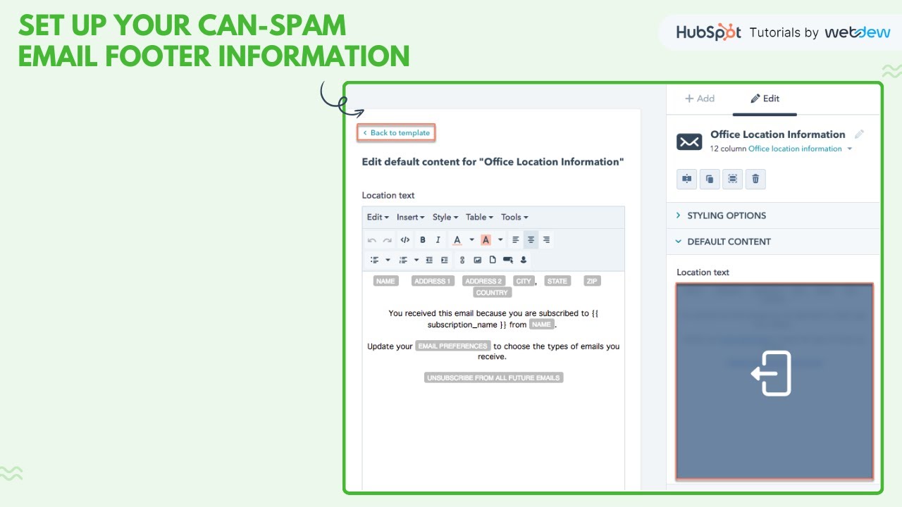 How-to set up your CAN-SPAM email footer information in Hubspot. - YouTube