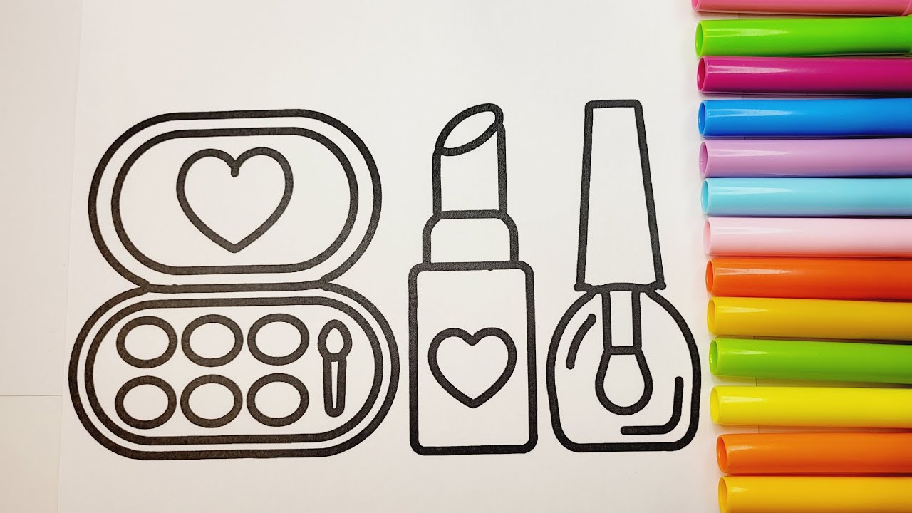 How to Draw and Color Fun Makeup Tools Tools Drawing and Coloring Pages ...