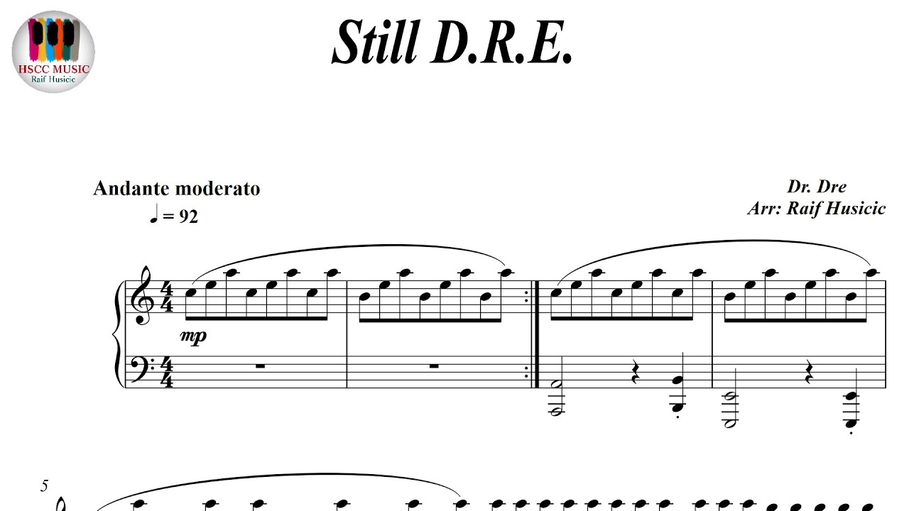 Still D.R.E. - Dr. Dre ft. Snoop Dogg, Piano Sheet Music - YouTube