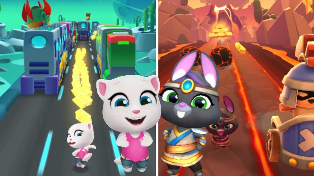 Talking Angela X Mythic Becca - Talking Tom Gold Talking Tom Time Rush - New Years Gameplay ...