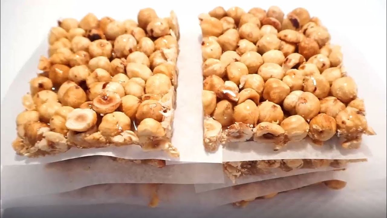 HOW TO MAKE CRUNCHY HAZELNUT BARS ? - YouTube