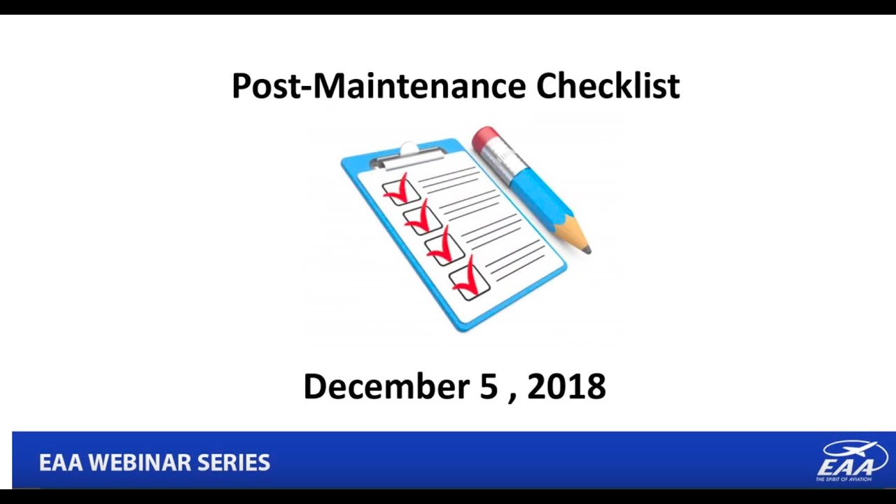 Post Maintenance Checklist YouTube post-maintenance-checklist-youtube