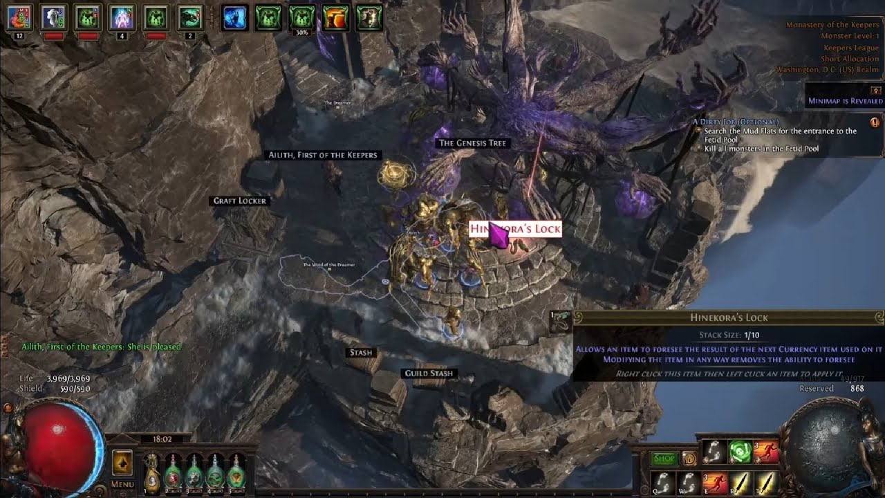 Hinekora's Lock From Genesis Tree in Keepers League 【Path of Exile 3.27 ...