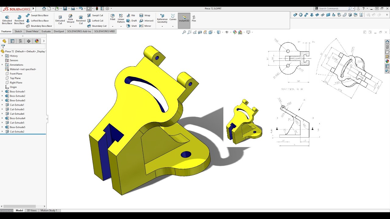 Solidworks Tutorial 2021 Exercise Nr 72 Learn From Home D Youtube