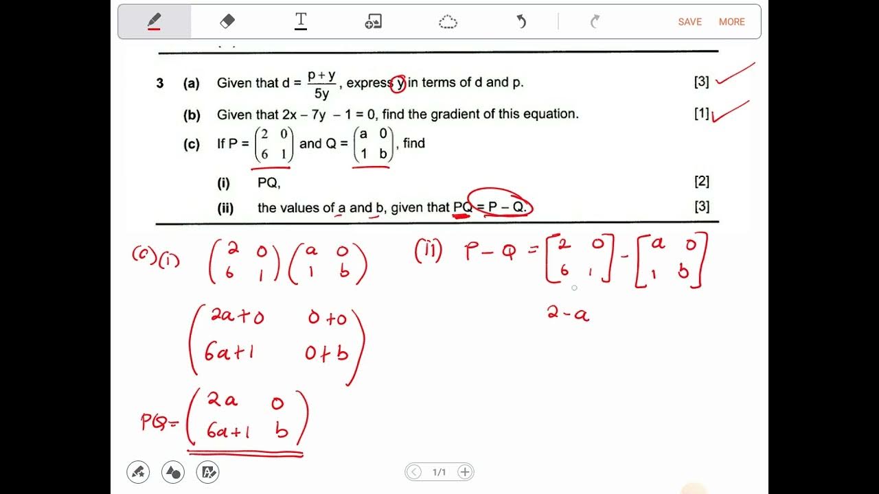 Gradient , Matrices and Subject of the Formula Exam Questions. - YouTube