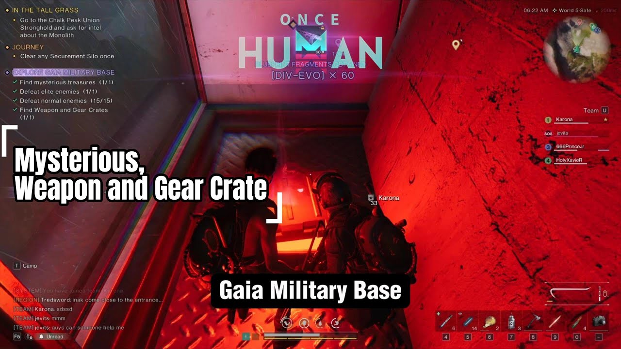 [Once Human] Gaia Military Base : Mysterious, Weapon and Gear Crate ...