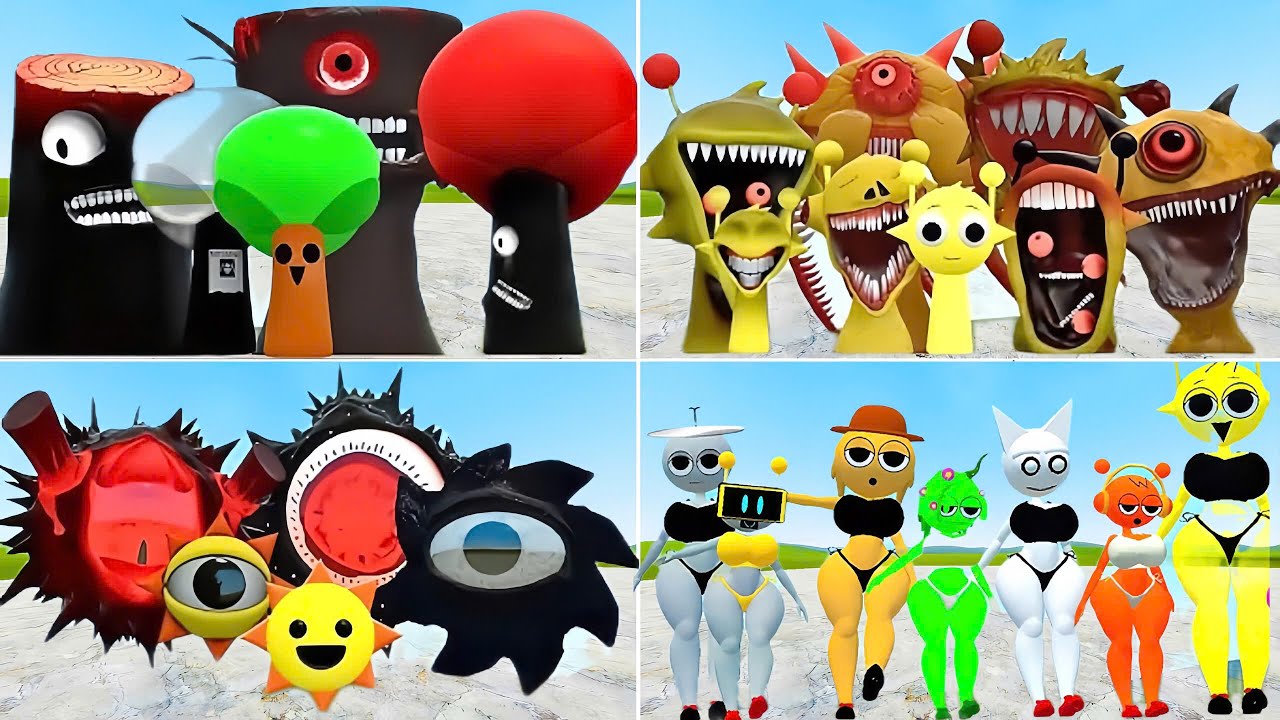 NEW EVOLUTION SPRUNKI SIMON, MR SUN, MR TREE in garry's mod! - YouTube