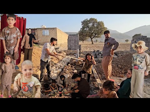 🏡❤️ Sajjad & Raheleh’s Family Day 👗🛍️ Lunch Together 🍽️🧱 Building the Yard Wall 👨‍👩‍👧‍👦✨