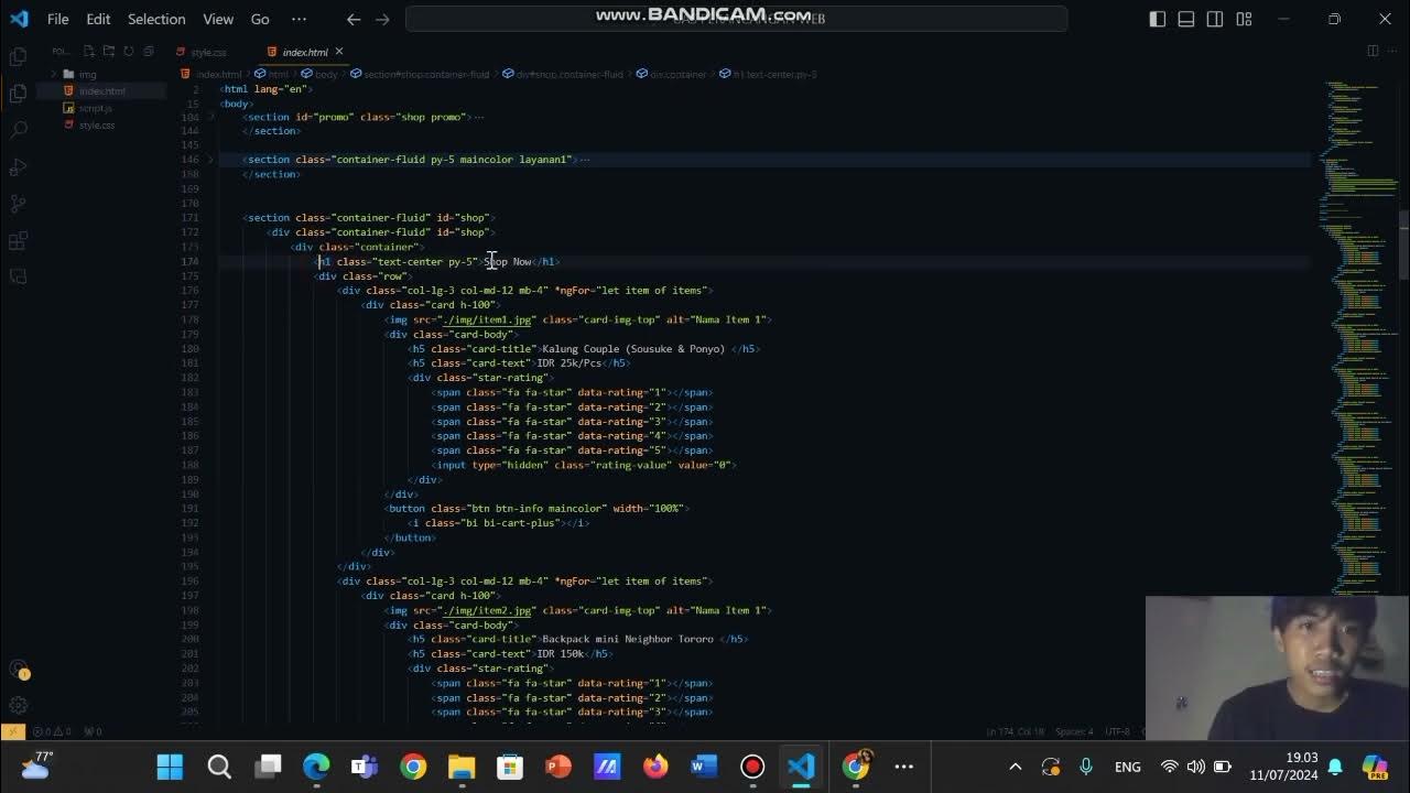PERSENTASI TUGAS UAS/MEMBUAT TEAMPLATE WEB(UMKM) - YouTube