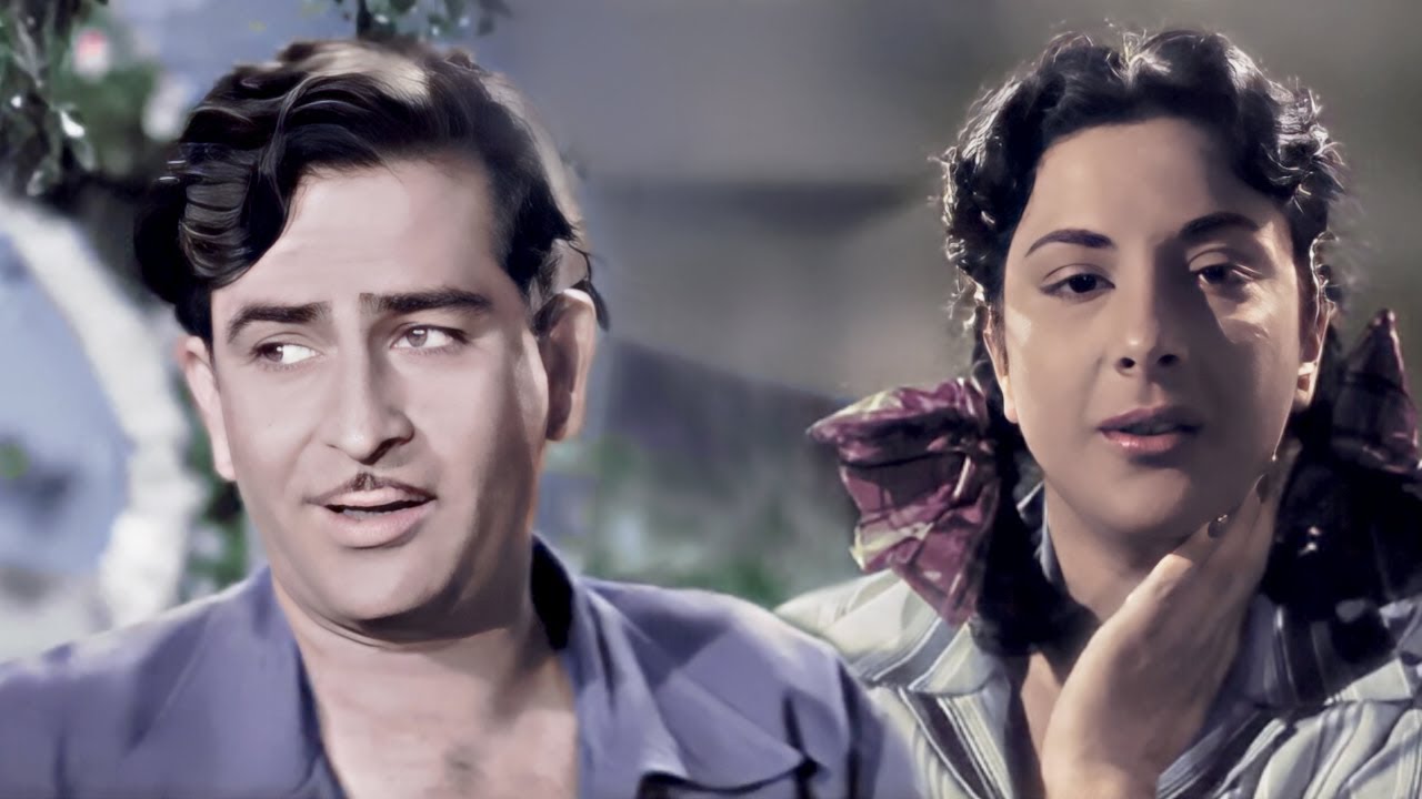 Yeh Raat Bheegi Bheegi 4K | Chori Chori In Color | Lata Mangeshkar ...