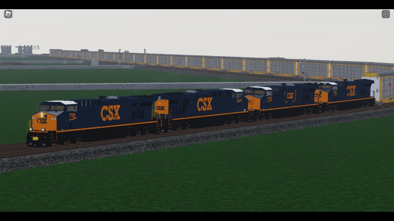 CSX Autorack train Comes through Orlando. - YouTube