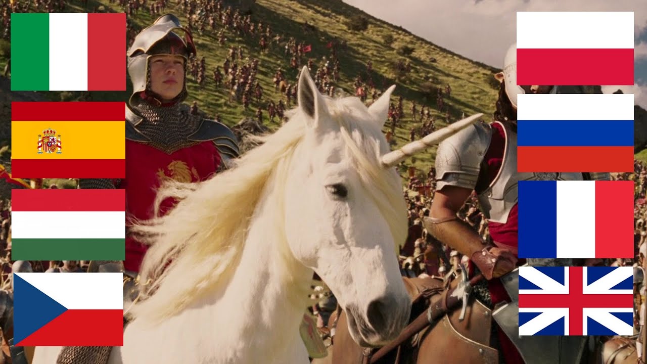 "For Narnia and for Aslan" in different languages - YouTube