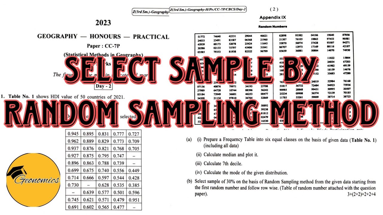 Select Sample on The Basis of Ramdom Sampling Method - YouTube