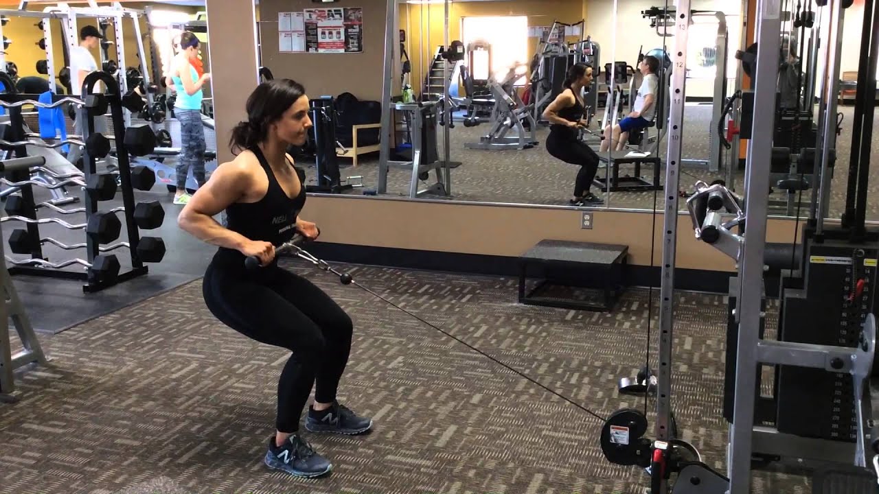 Low overhand standing cable row - YouTube