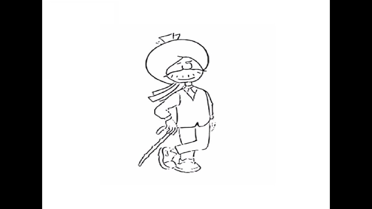 How to draw Chacha Chaudhary full body drawing step by step - YouTube