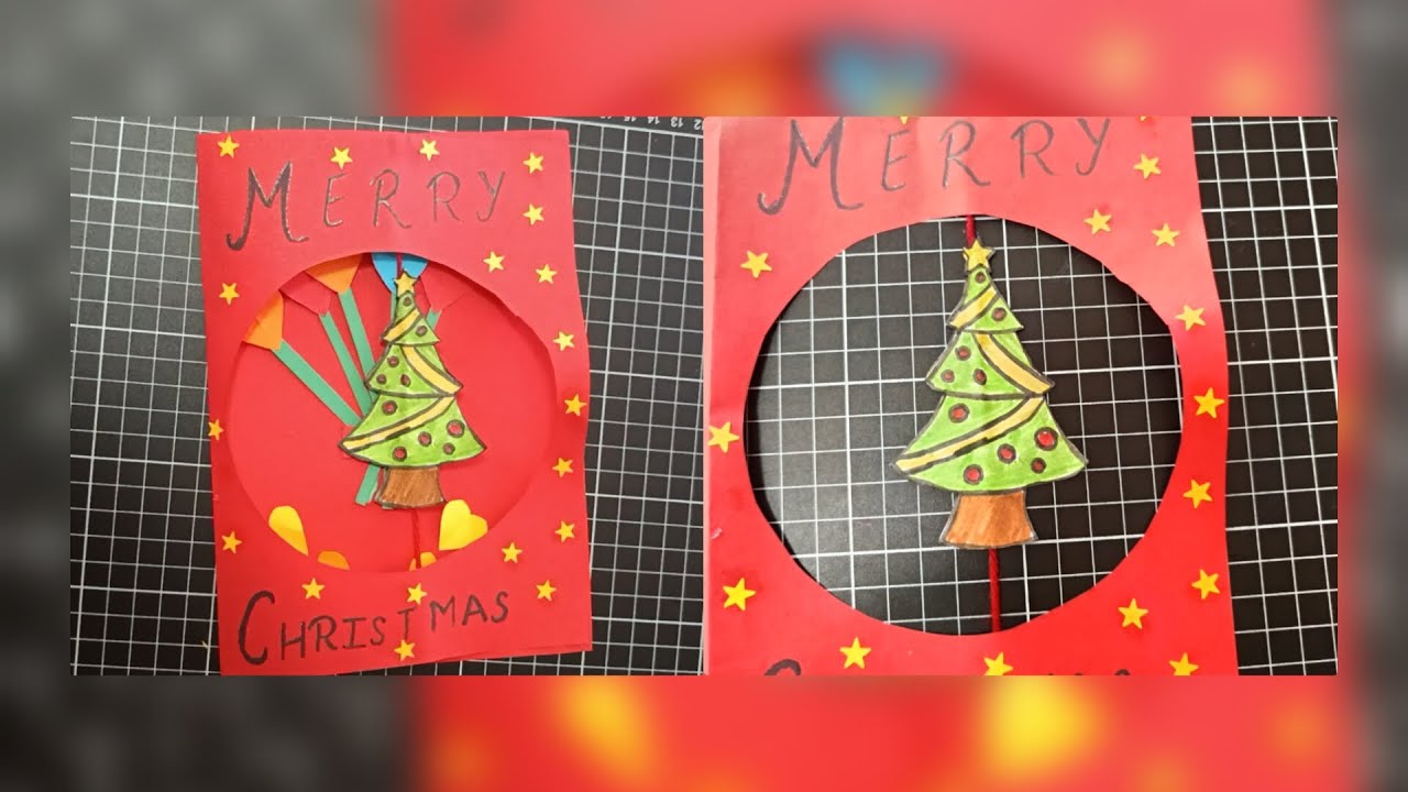 Spinning Merry Christmas Card Craft / Christmas 3d spinning Paper Card ...