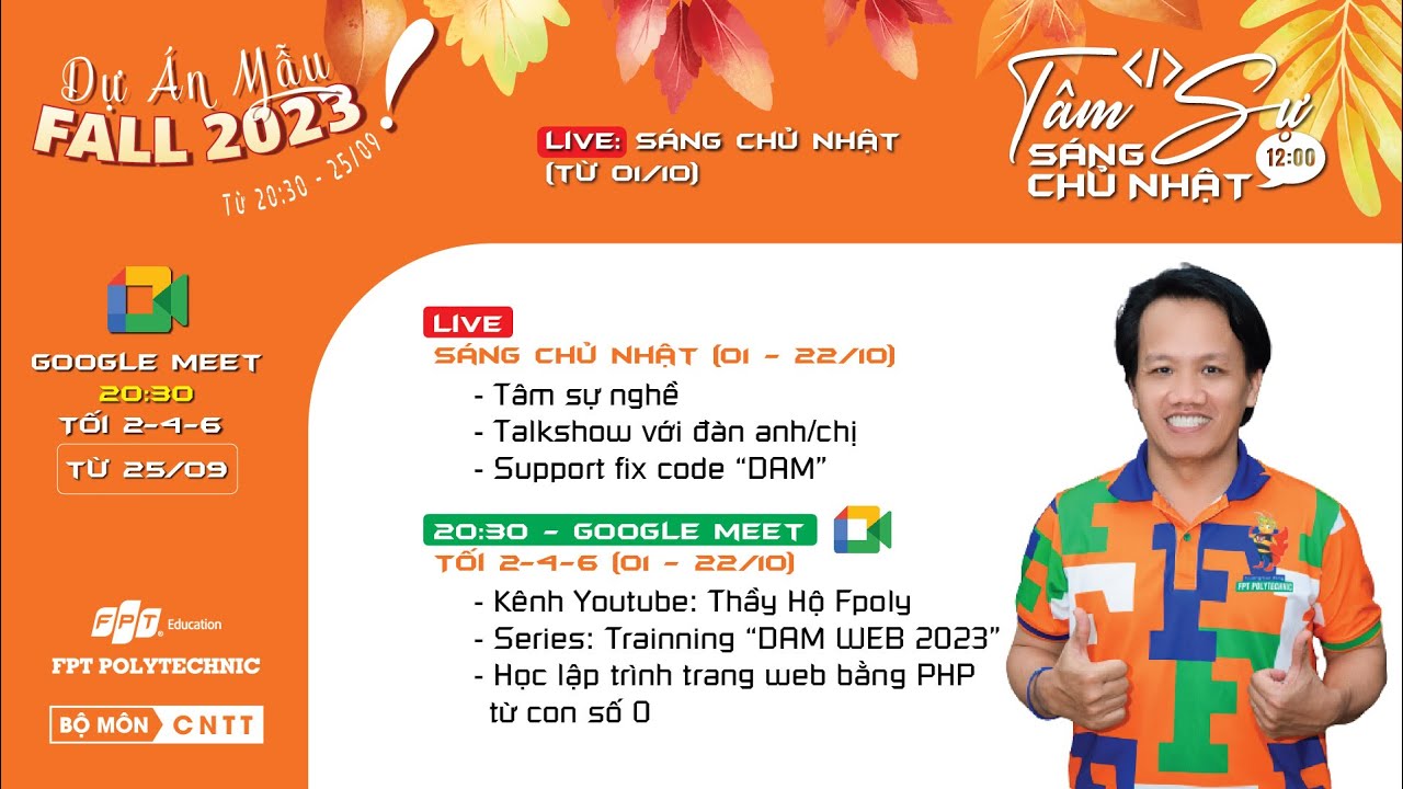 Dự án mẫu ngành web - FALL 2023 - Thầy Hộ Fpoly - YouTube