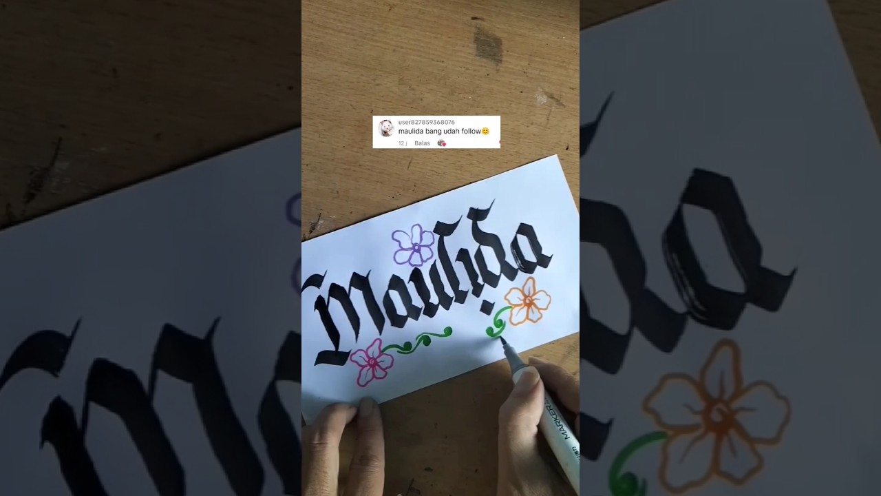 Drawing Lettering Name MAULIDA #lattering #drawing #art - YouTube