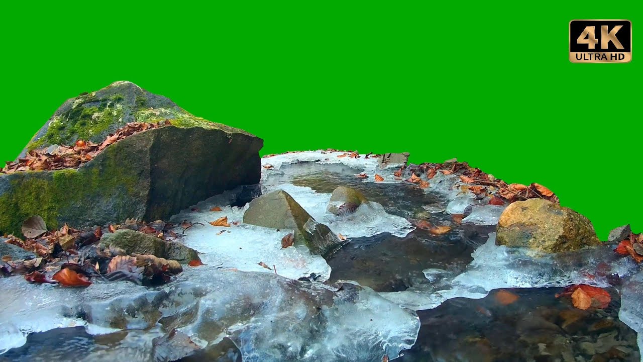 cold river green screen video - YouTube