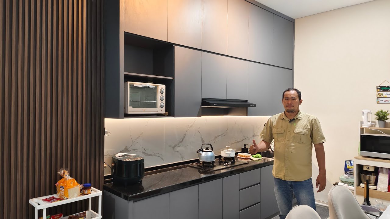 REVIEW BAHAN DAN MODEL KITCHEN SET PANJANG 3.28M - YouTube
