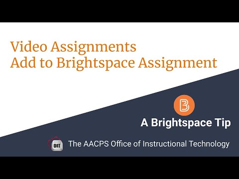 Add Video Assignment to Brightspace Assignment - YouTube