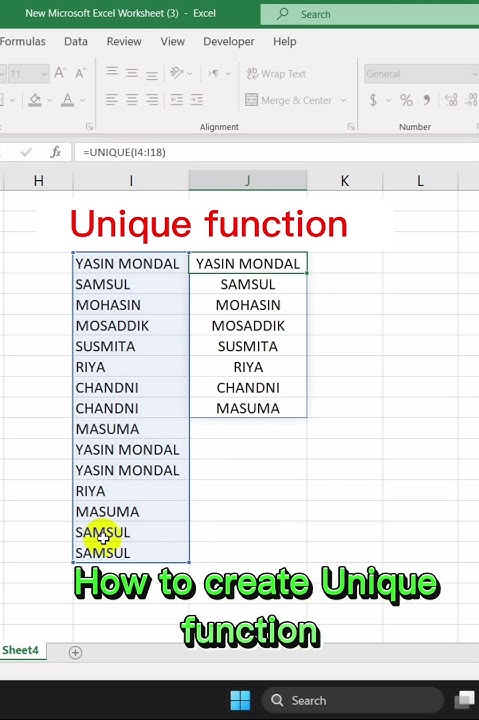 How To Create Unique Functions In Excel Unique Excel Exceltipsandtricks Technomondal Youtube