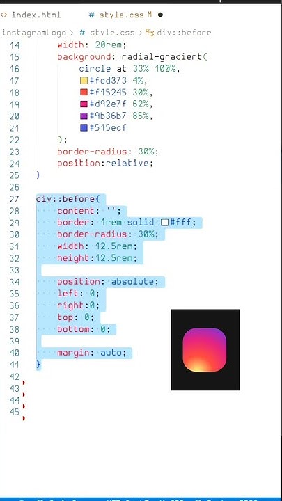 INSTAGRAM logo using HTML & CSS #shorts #html #css #tutorial #short # ...