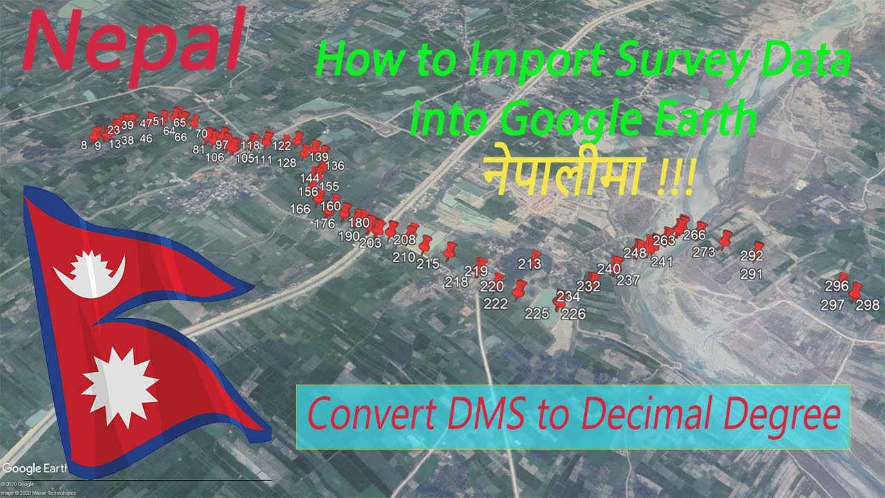 Import Survey Data to Google Earth in Nepali - YouTube