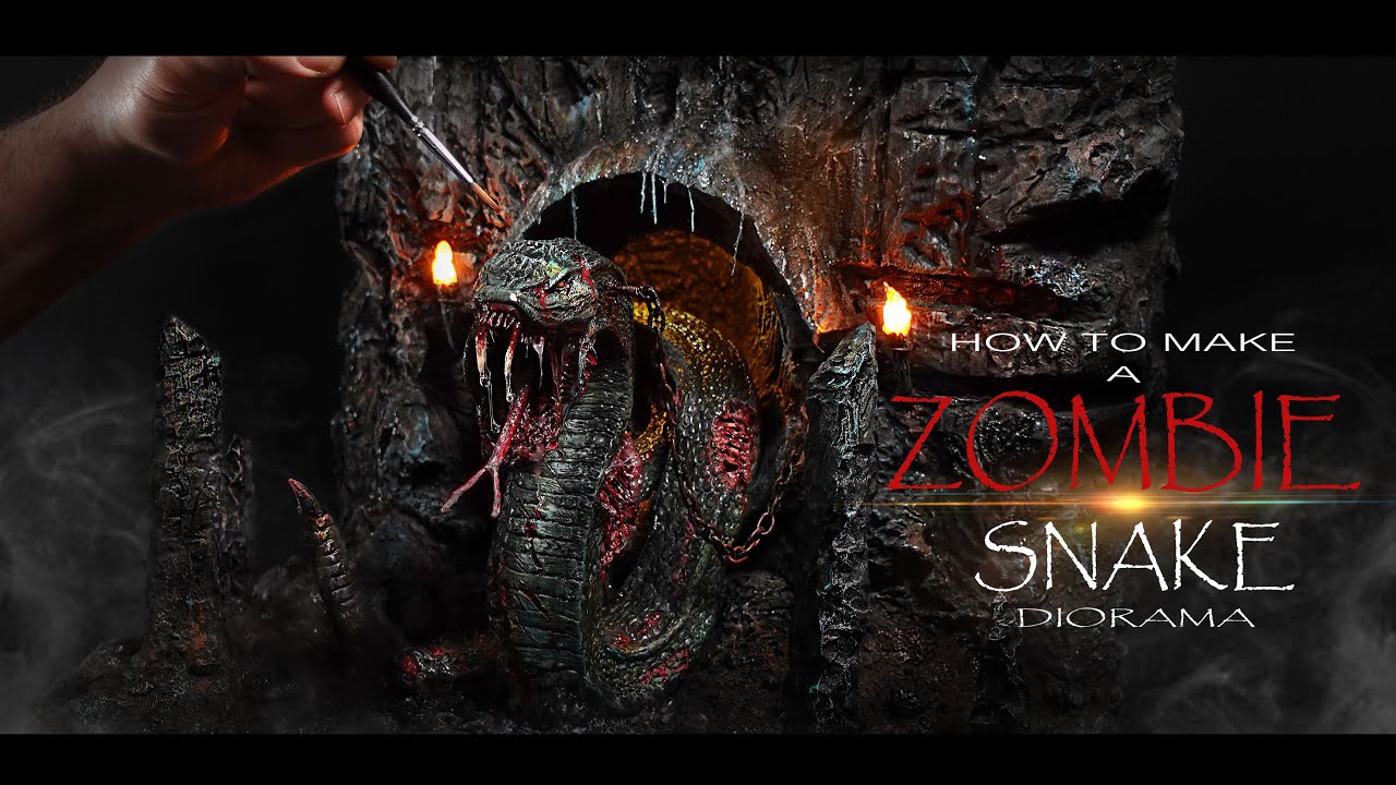 How To make a ZOMBIE SNAKE Diorama / Polymer clay / XPS foam - YouTube