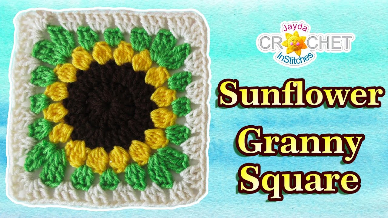 Sunflower Granny Square Crochet Pattern & Tutorial - YouTube