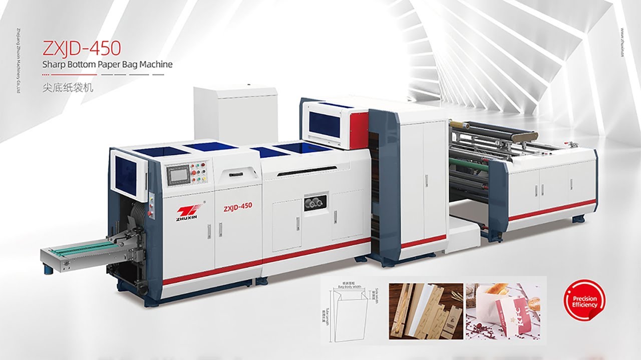 ZXJD 450 automatic sharp bottom high speed paper bag making machine ...