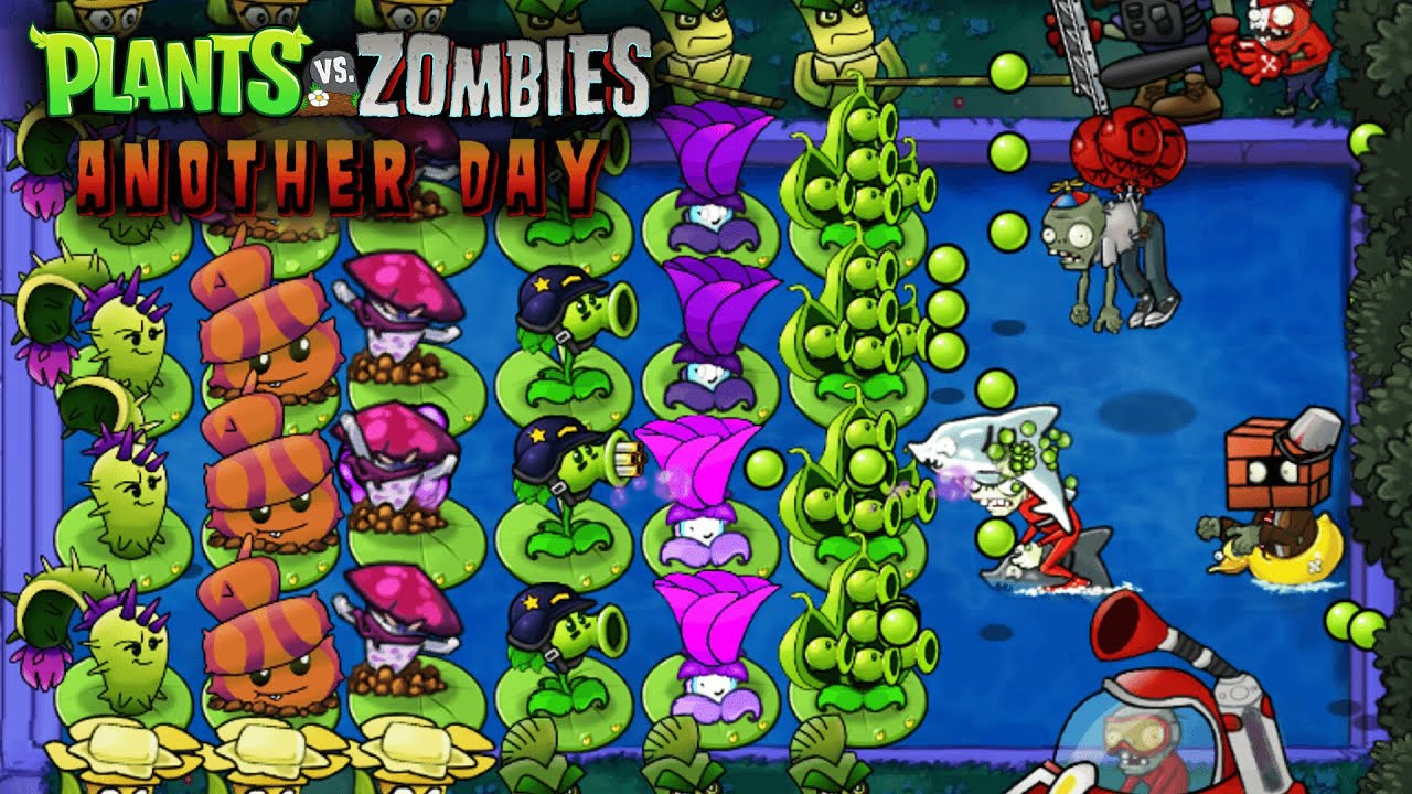 PvZ Another Day v1.0 Widescreen (Part 3) | Buttercup, Moonflower, Shark ...