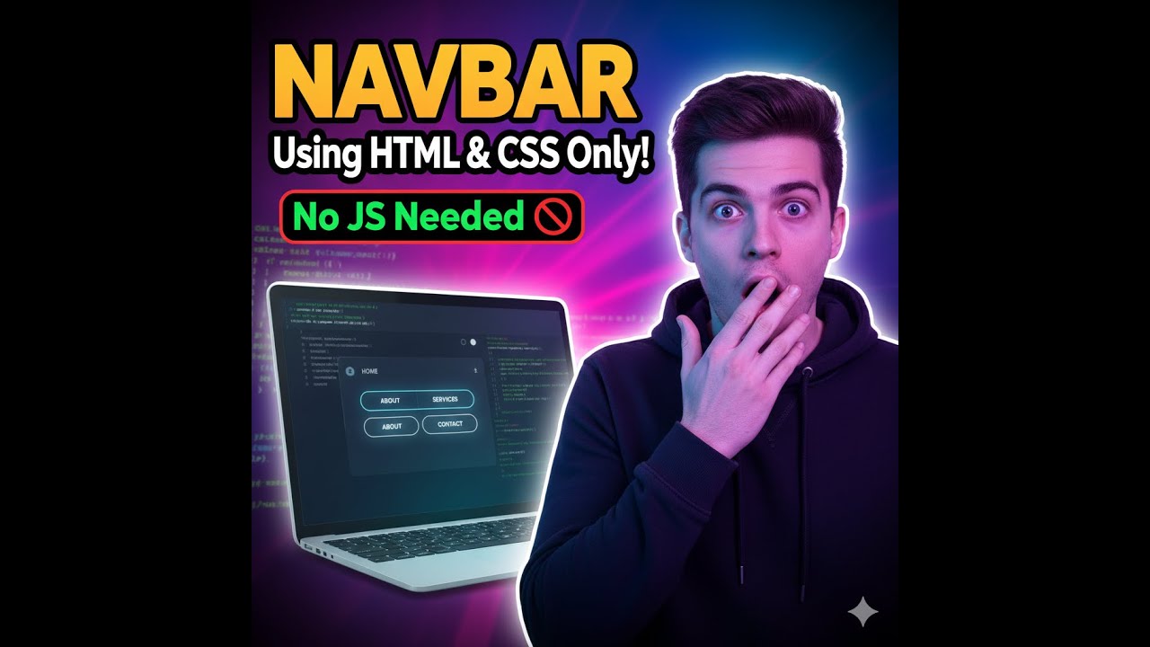 Responsive Navigation Bar Design using HTML & CSS | Modern Navbar ...